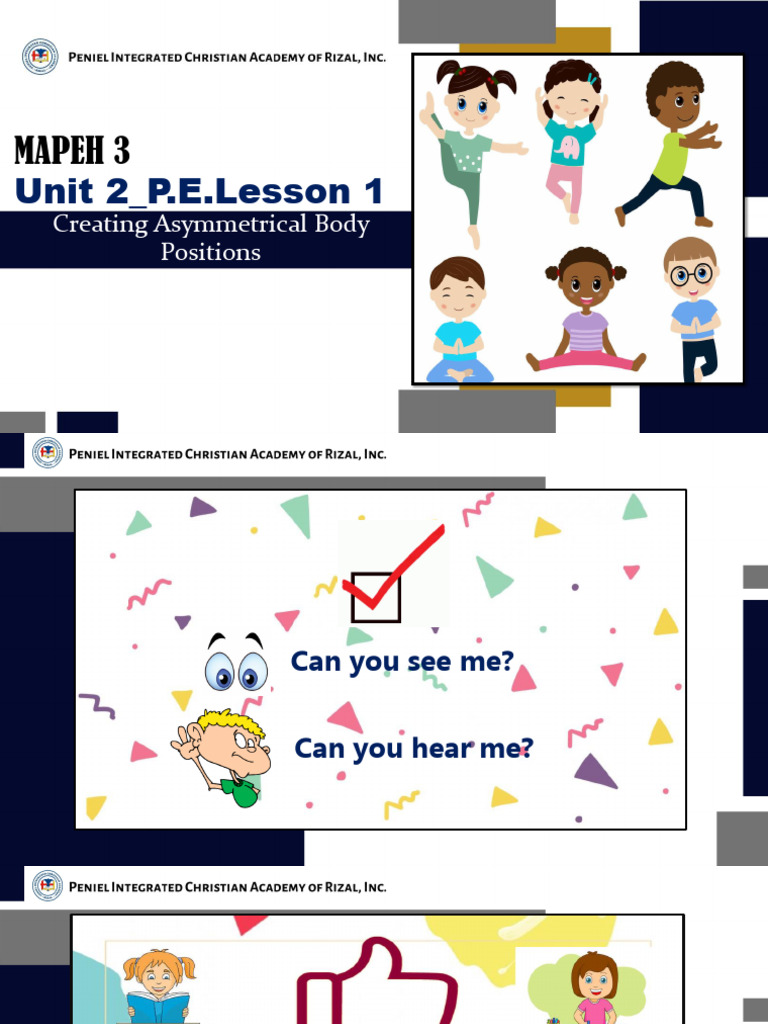 Mapeh3.P.ELesson1 - Creating Asymmetrical Body Positions | PDF