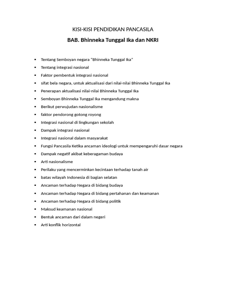 Kisi-Kisi PP Genap 2024 | PDF