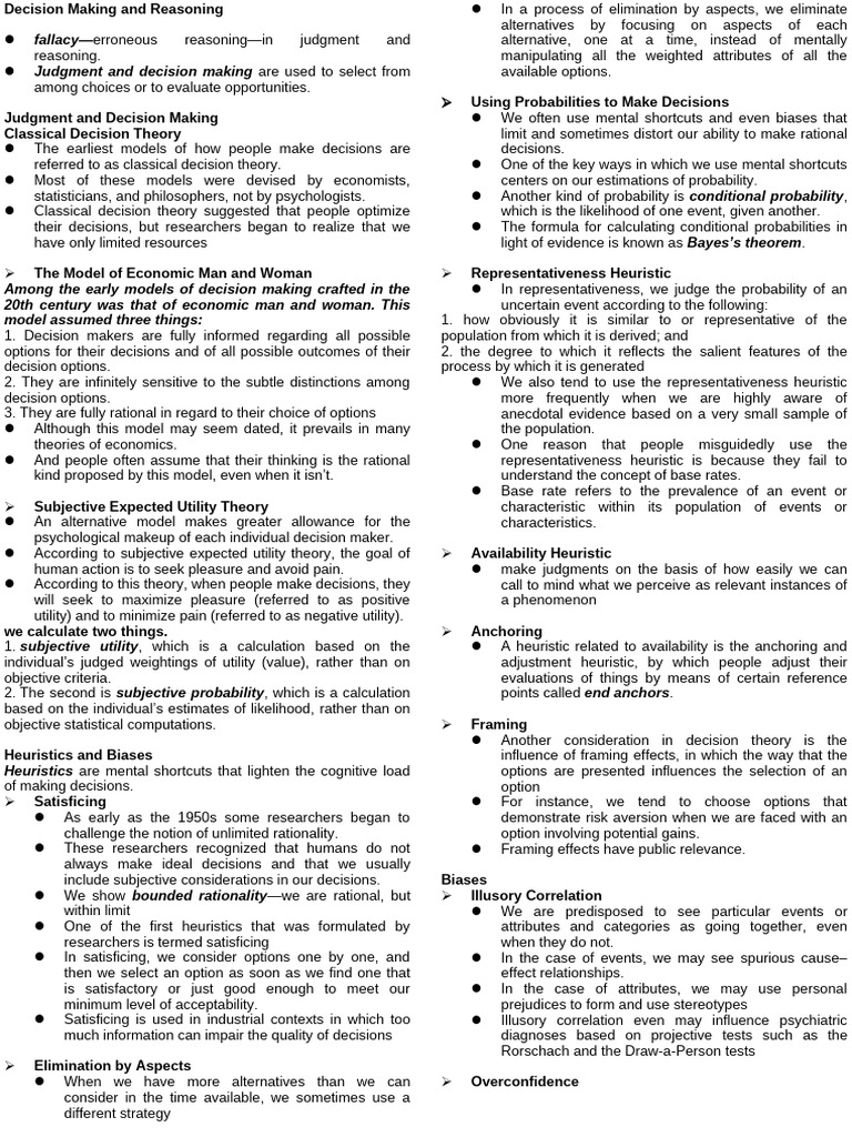 Decision Making and Reasoning. REPORT | PDF | Deductive Reasoning | Logic