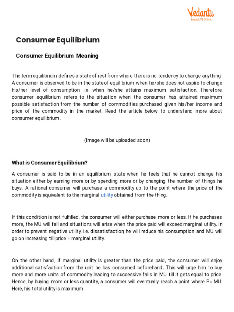 Consumer Equilibrium | PDF