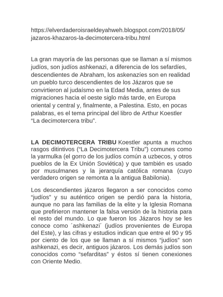 Jazaros Kazaros Askenasis sintesis | PDF