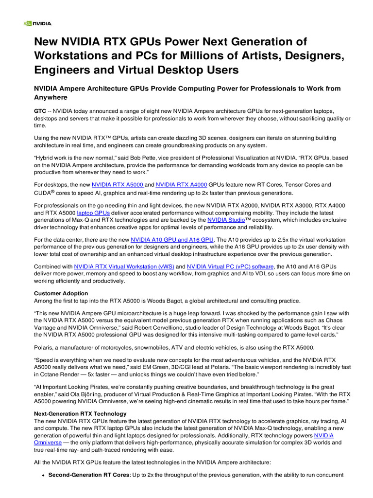 NewNVIDI | PDF | Graphics Processing Unit | Computer Graphics
