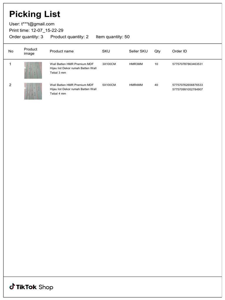 12-07 - 15-22-29 - Picking List | PDF