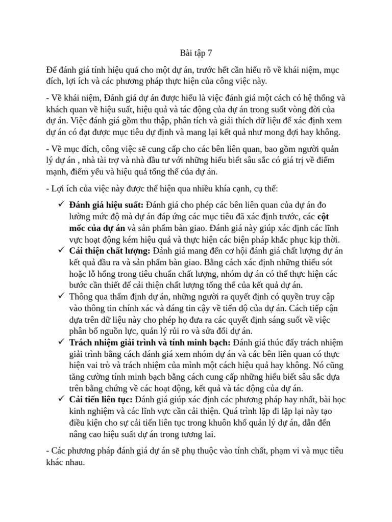 Bài tập 7 - QLDA | PDF