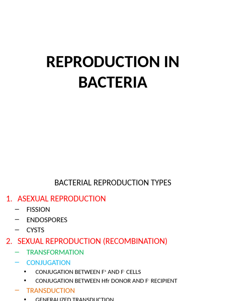 Bacterial Reproduction Methods Explained | PDF | Virus | Microbiology