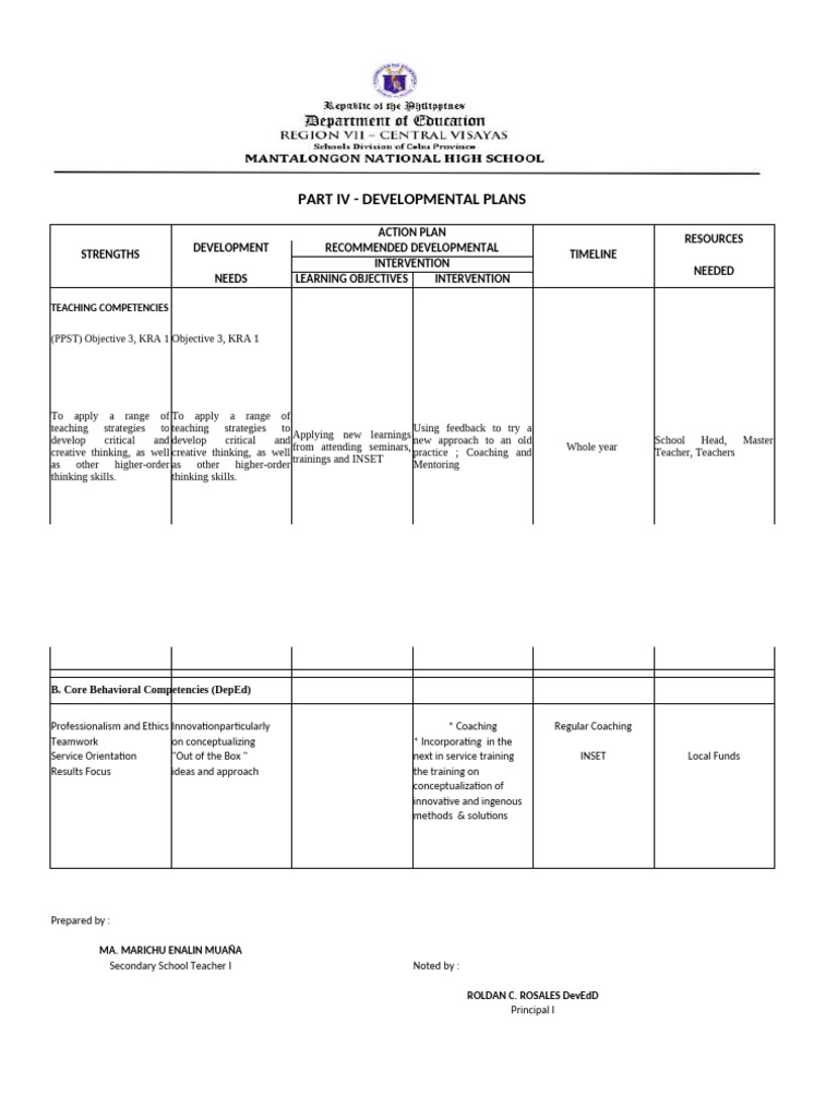 DEV-PLAN | PDF | Teachers | Cognitive Science