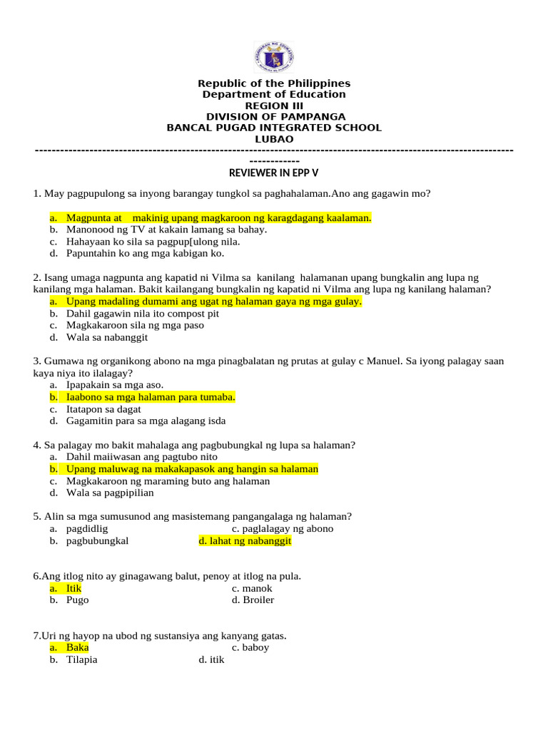 Reviewer 2ND Quarter | PDF