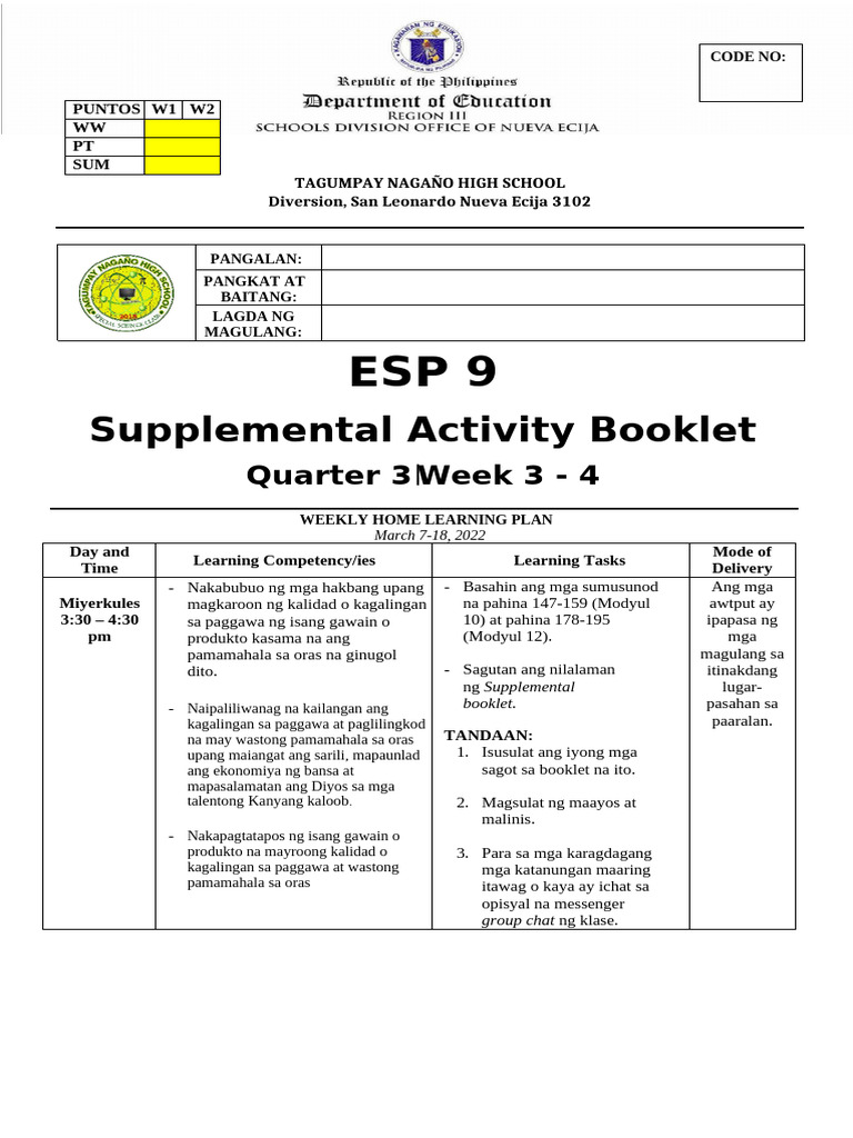 Q3-W3-4-ESP9 | PDF