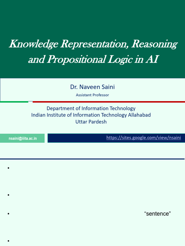 Knowledge Repr - Reasoning - Propositional - Logic - 24.09.2024 - Wed ...