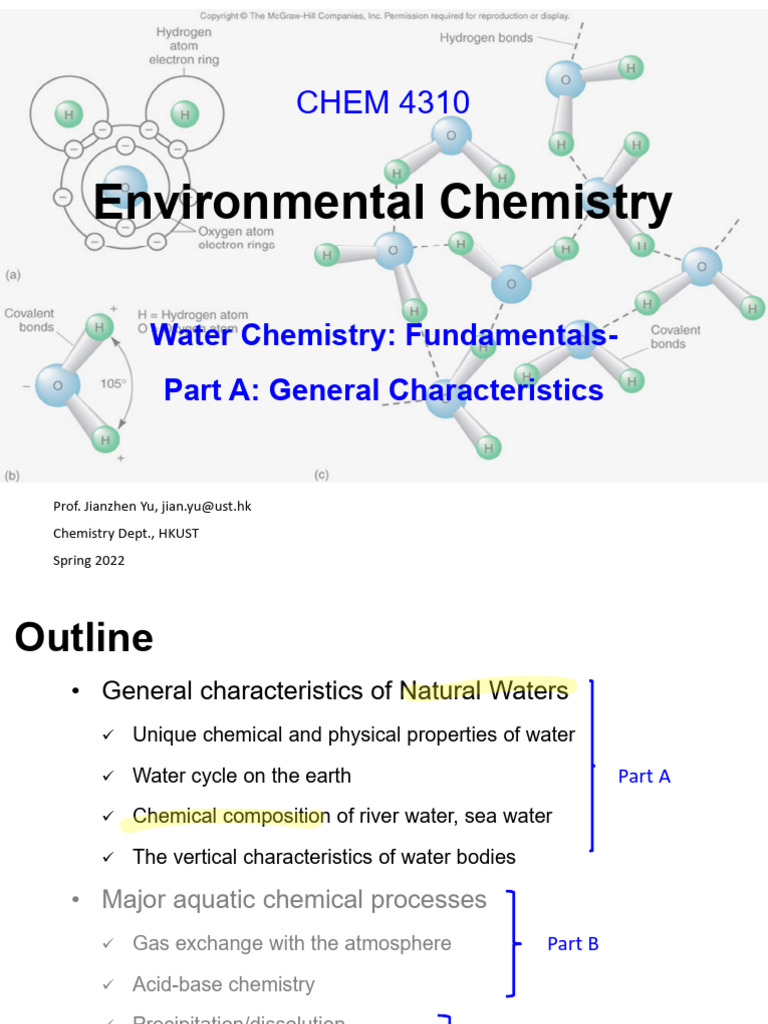 Environmental Chemistry: CHEM 4310 | PDF | Water | Chemistry