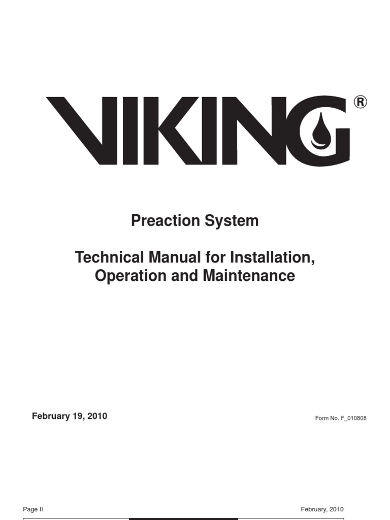 Viking - Preaction System Manual | PDF | Fire Sprinkler System | Valve