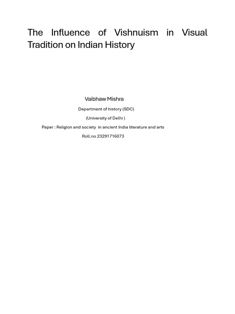 Vishnuism in Visual Tradition | PDF | Vaishnavism | Vishnu