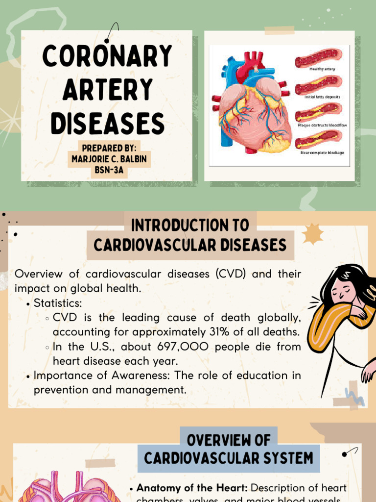 Coronary Artery Disease Balbin Marjorie Bsn-3a | PDF | Myocardial Infarction | Heart Failure