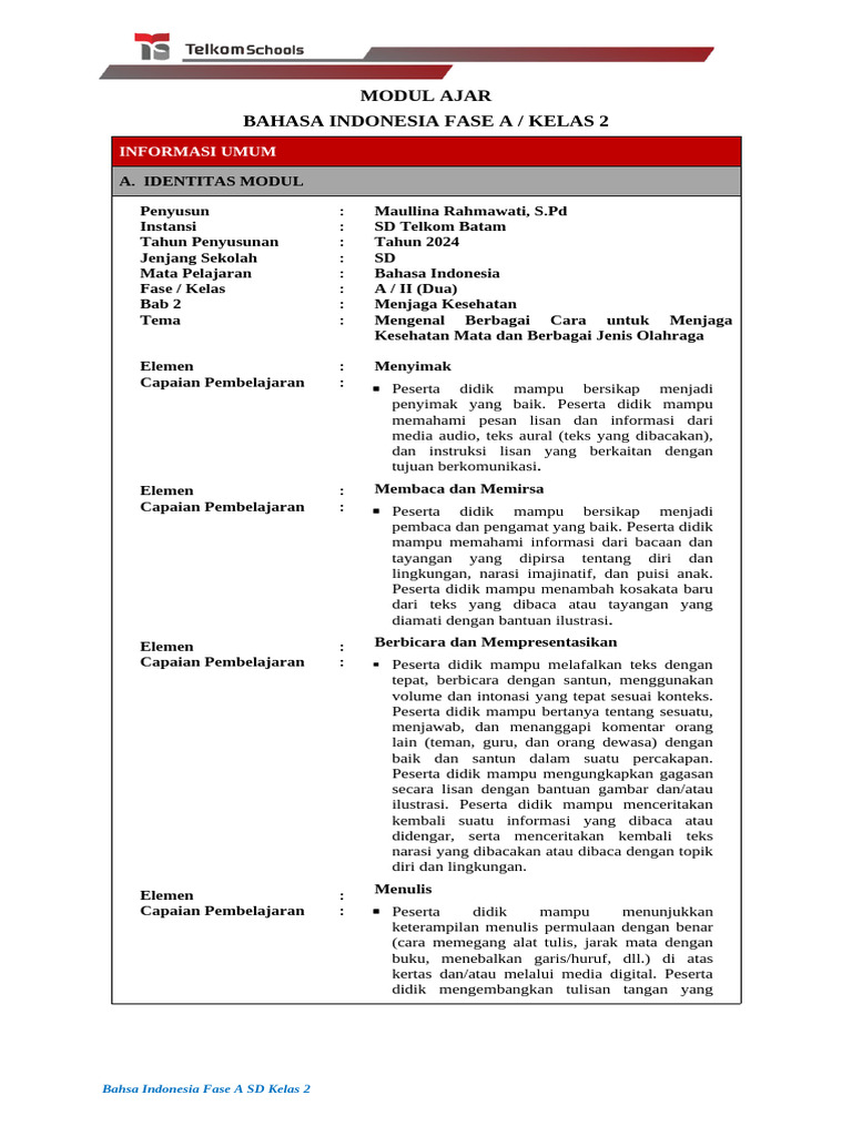 Modul Ajar BAB 2 BHS IND | PDF