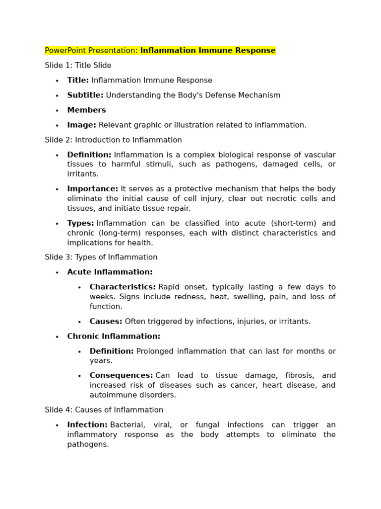 Inflammation Immune Response (To Be Edit | PDF | Inflammation | Immune ...