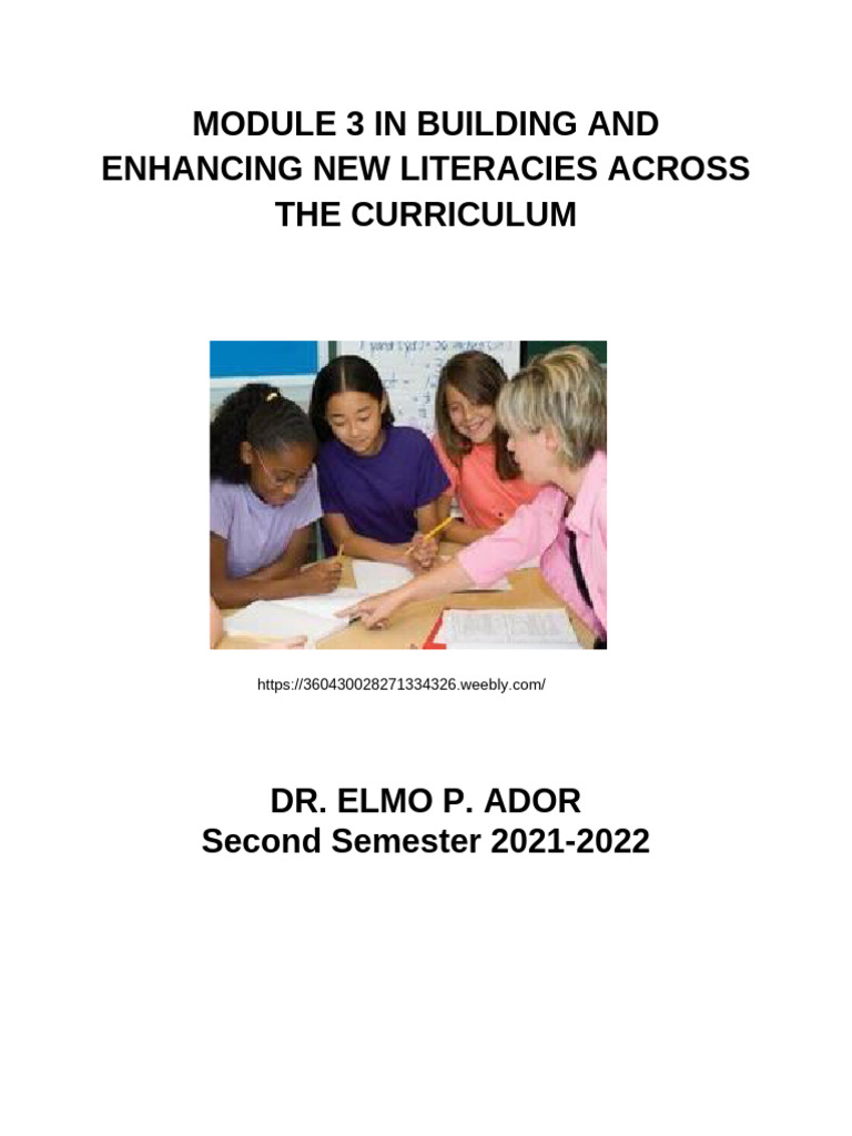 MODULE 3 IN BUILDING AND ENHANCING NEW LITERACIES ACROSS THE CURRICULUM | PDF | Literacy ...