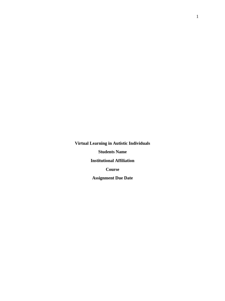 Virtual Learning Autistic Individual | PDF | Autism Spectrum | Learning Virtual Learning Autistic Individual | PDF | Autism Spectrum | Learning