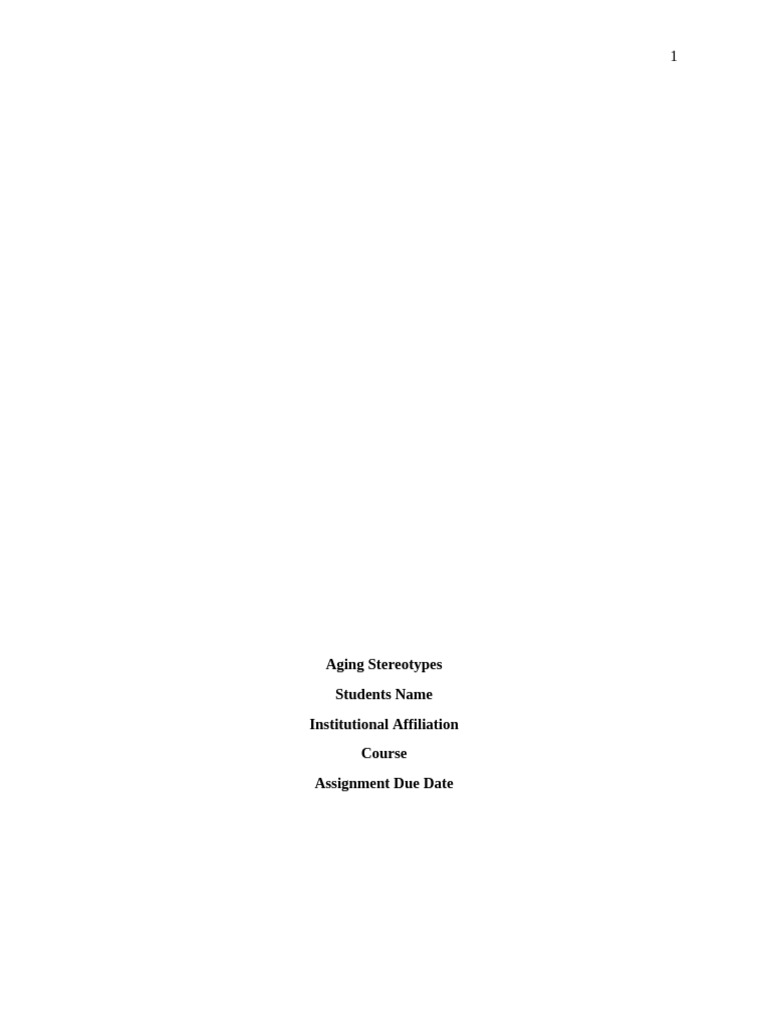 Aging Stereotypes | PDF | Ageing | Stereotypes