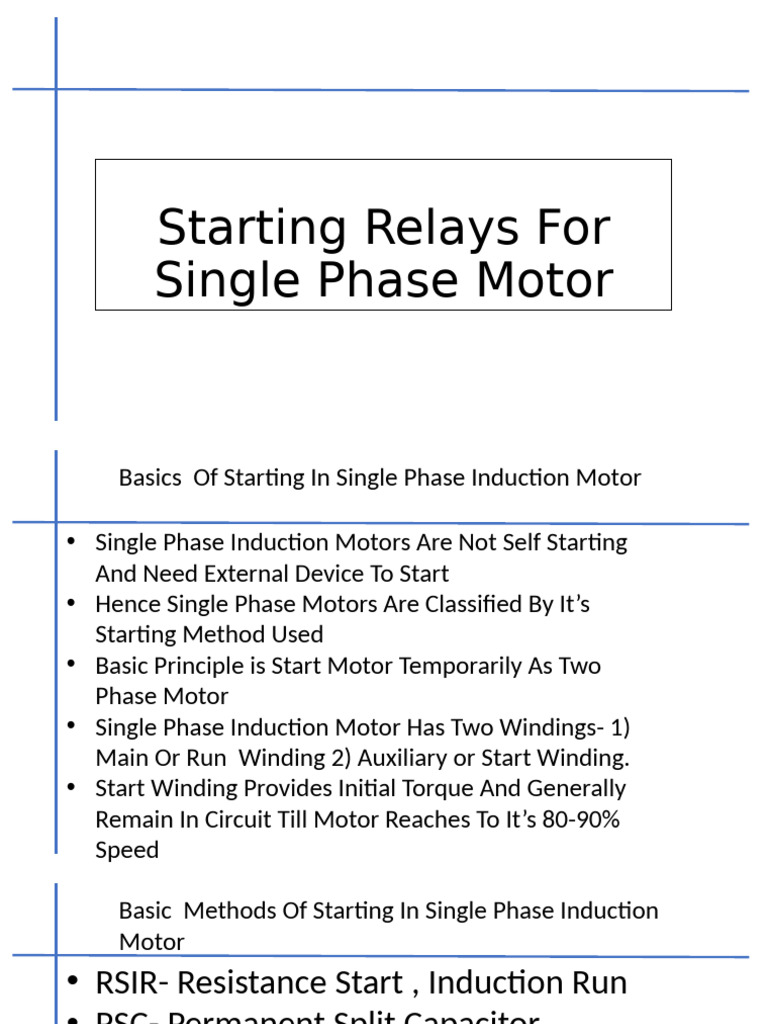 Single Phase Induction Motor Starting Methods | PDF | Electric Motor ...