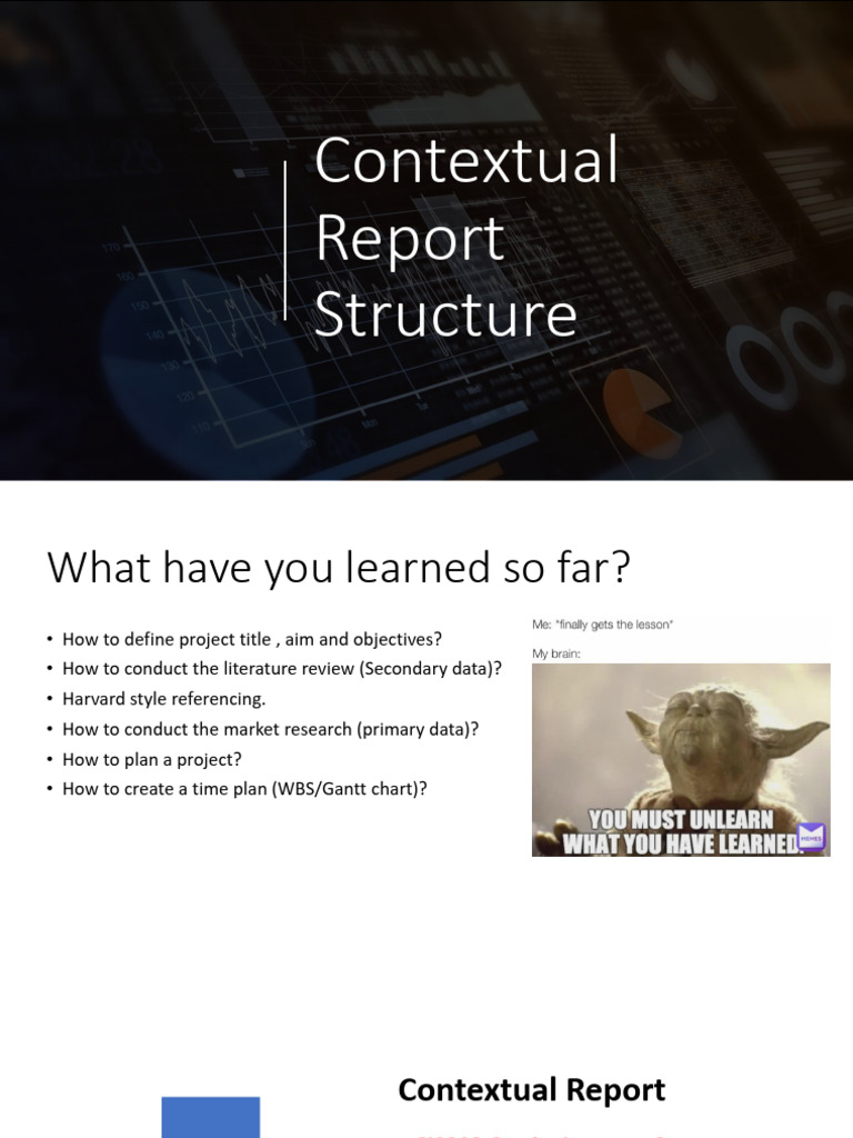 Week 10 - Contextual Report Structure | PDF | Artifact (Archaeology) | Methodology