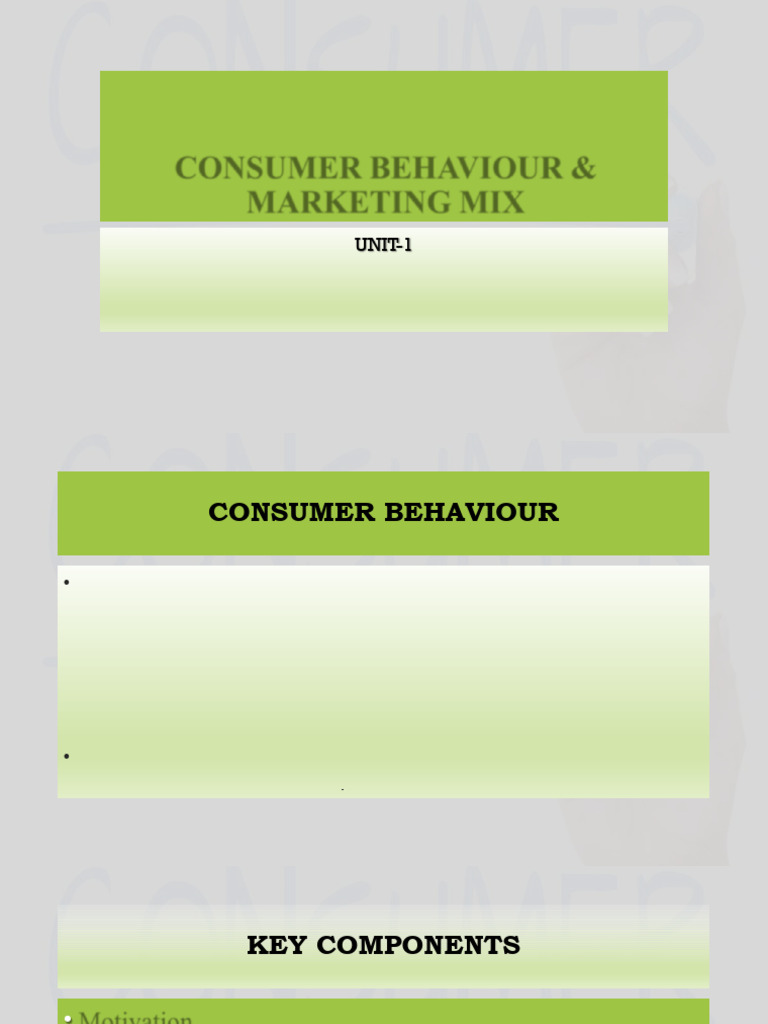Consumer Behavior & Marketing Mix | PDF | Behavior | Consumer Behaviour