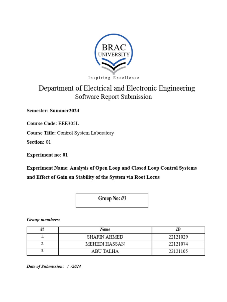 SW1 03 | PDF | Control Theory | Damping