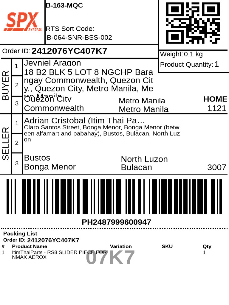 Air Waybill & Packing List - Standard Local - 3 | PDF | Metro Manila