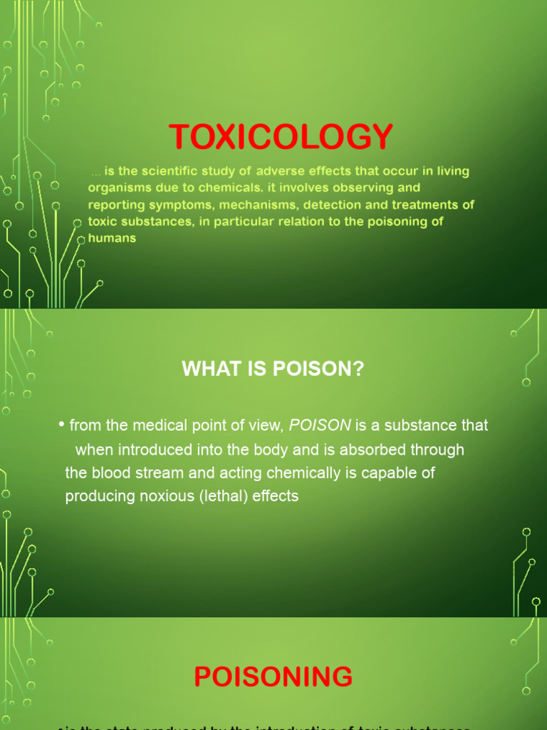 Toxicology.pptx | PDF | Poison