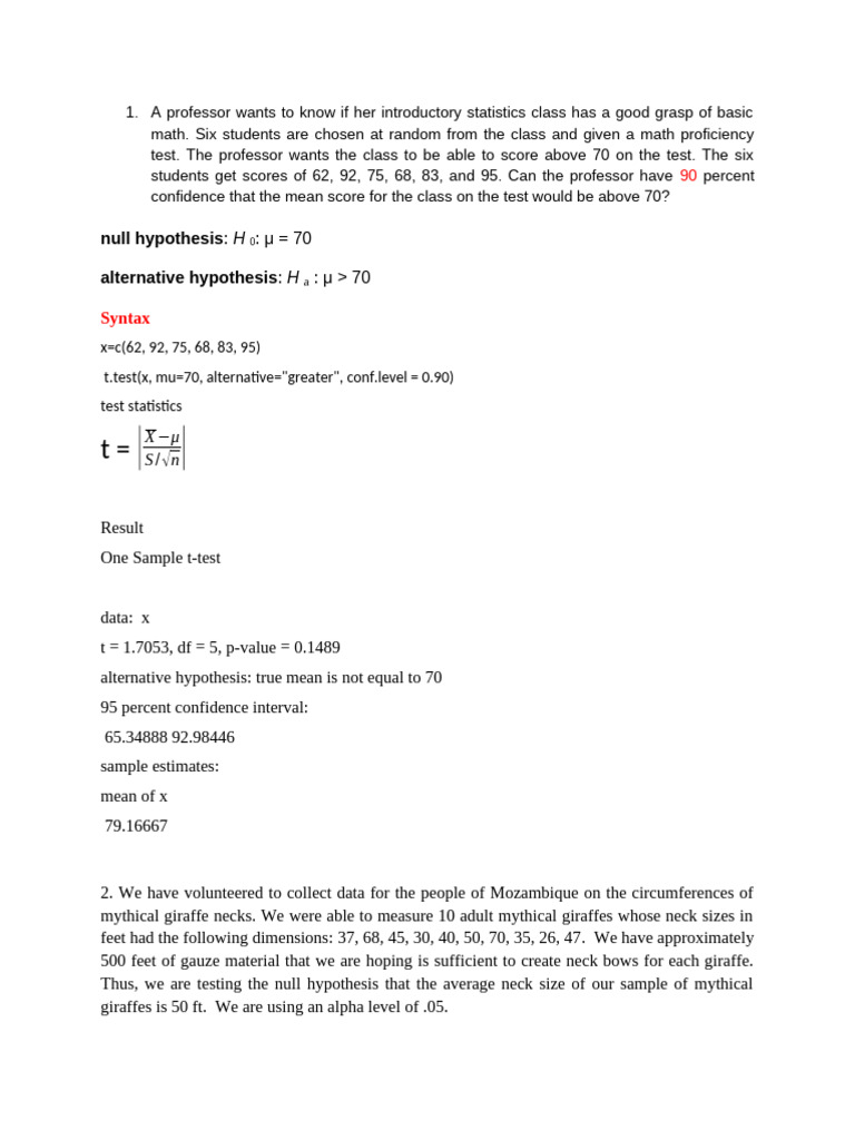 Single Mean T Test | PDF | Student's T Test | Blood Pressure