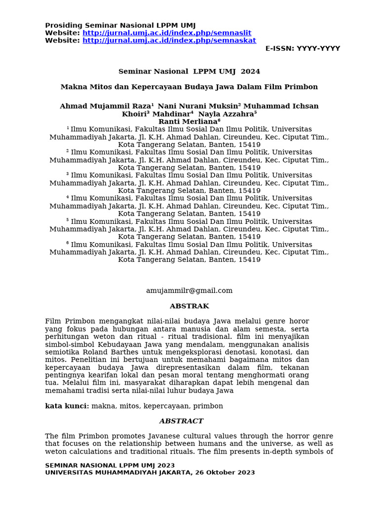 Analisis Semiotika Film Primbon (2023) | PDF