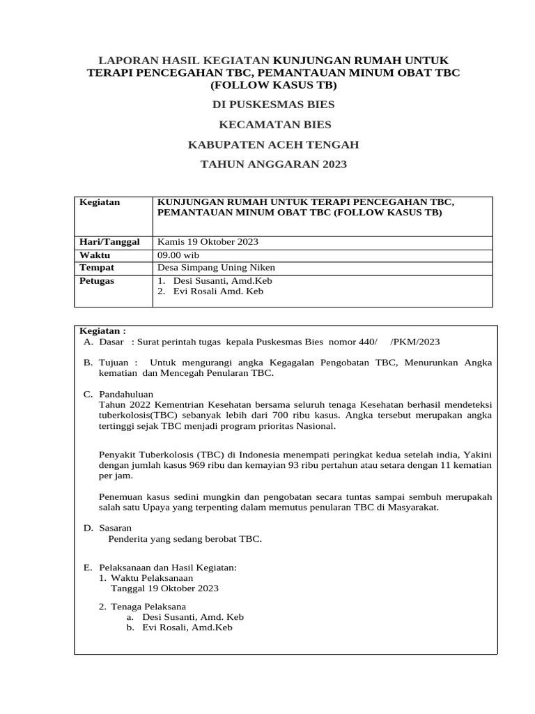 LHK Follow Up Okt 4 | PDF