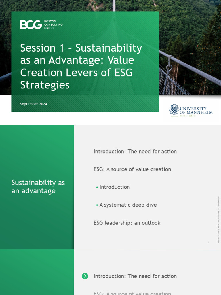 Lecture 1 - Sustainability Value Creation | PDF | Renewable Energy ...