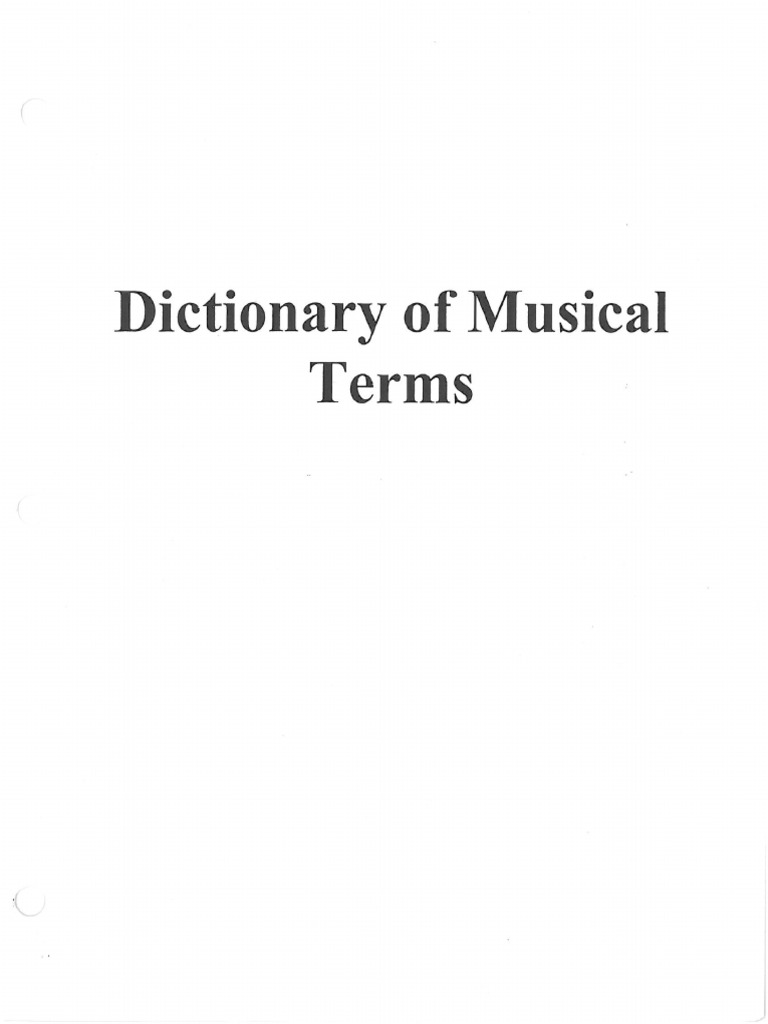 Dictionary Musical Terms | PDF