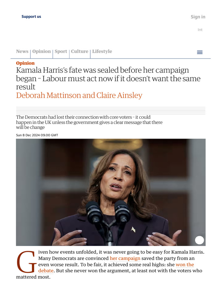 Kamala Harris's Fate Was Sealed Before Her Campaign Began Labour Must ...