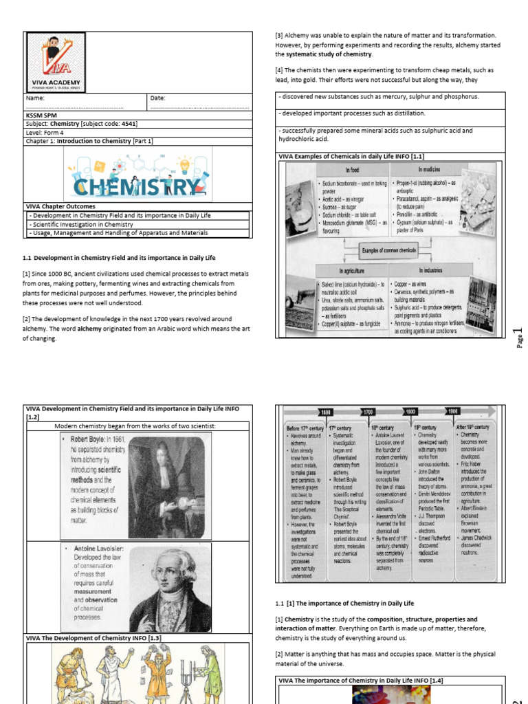 Introduction To Chemistry (1.1) | PDF | Experiment | Chemistry