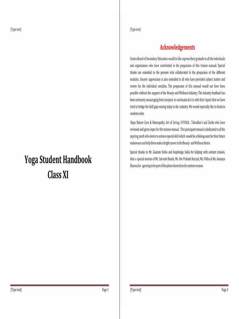 Yoga Student Handbook for Instructors | PDF | Yoga | Asana