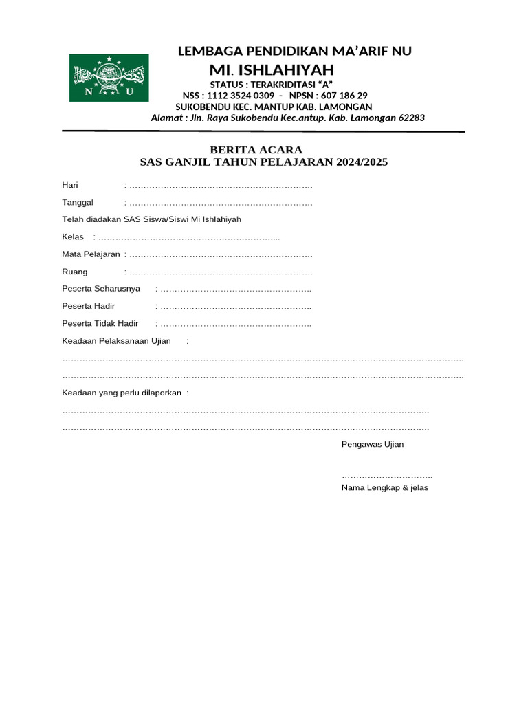 Berita-Acara-SAS-3 | PDF