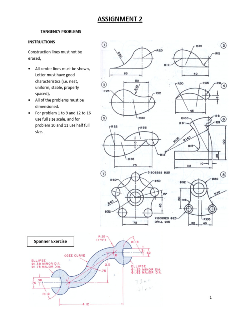 Tangency Problems Assignment Guide | PDF
