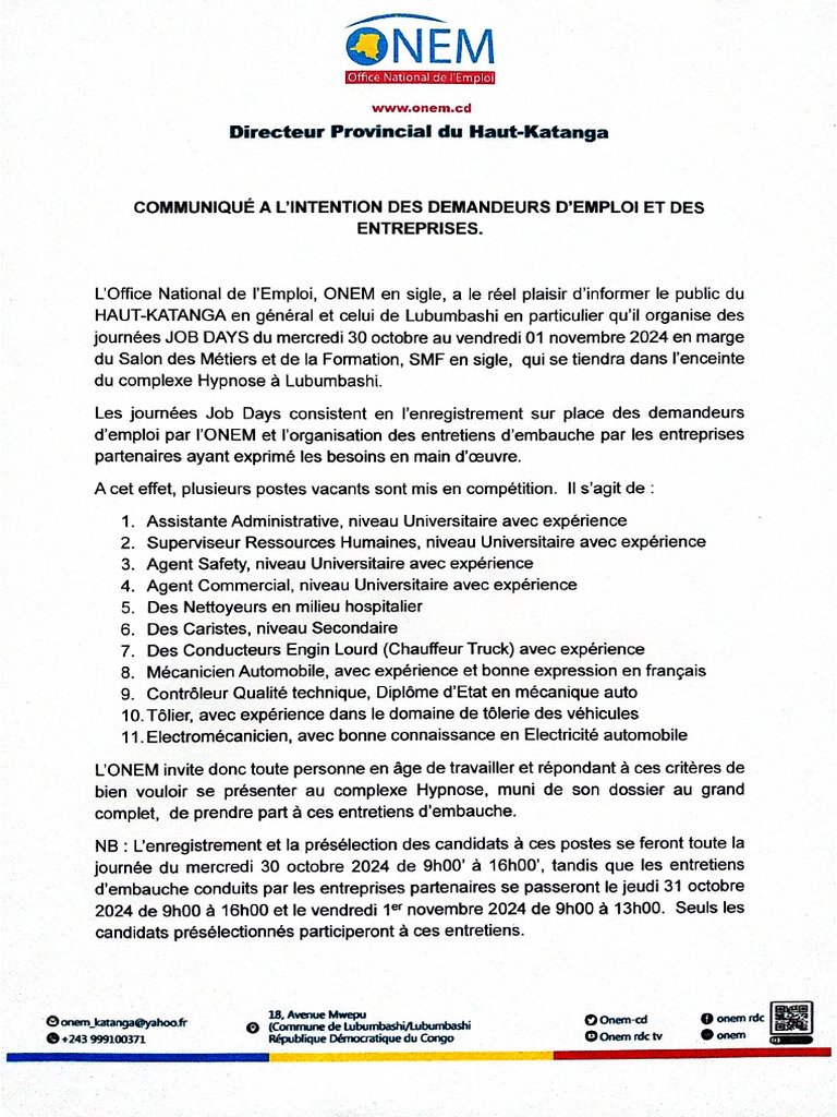 Onem Communique | PDF