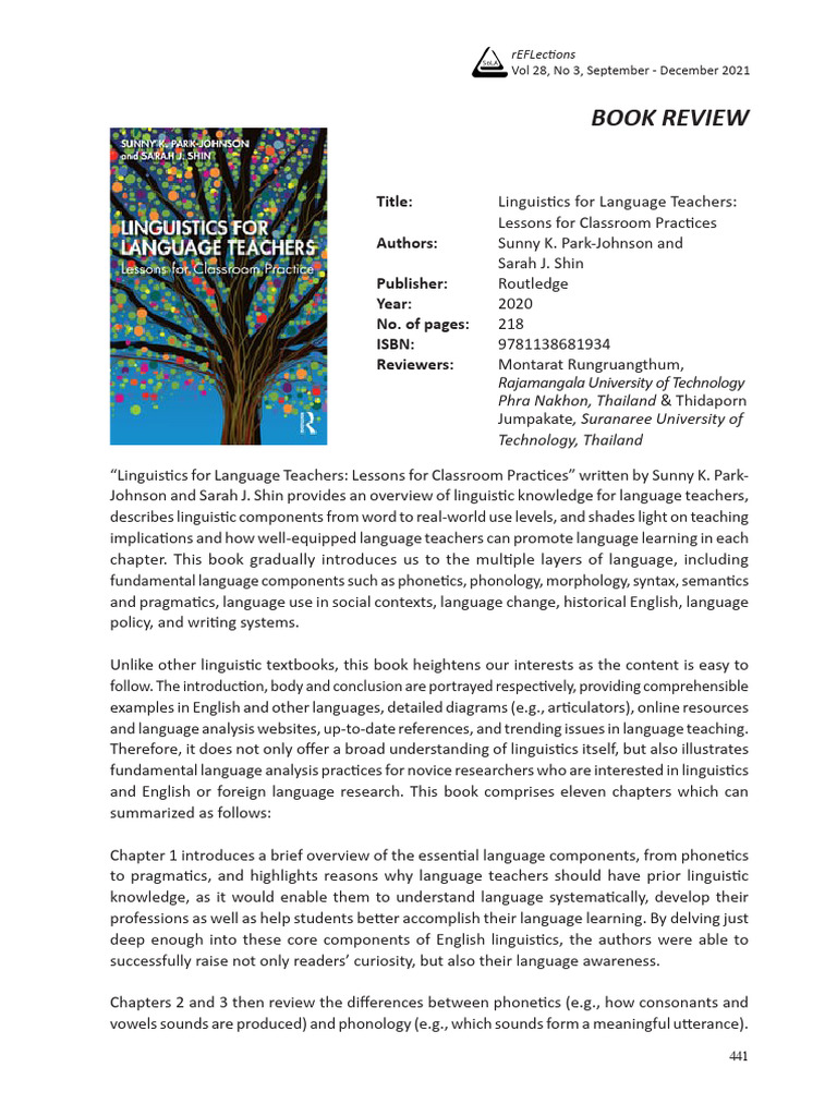 Linguistics For Language Teachers Lesson | PDF | Word | English Language