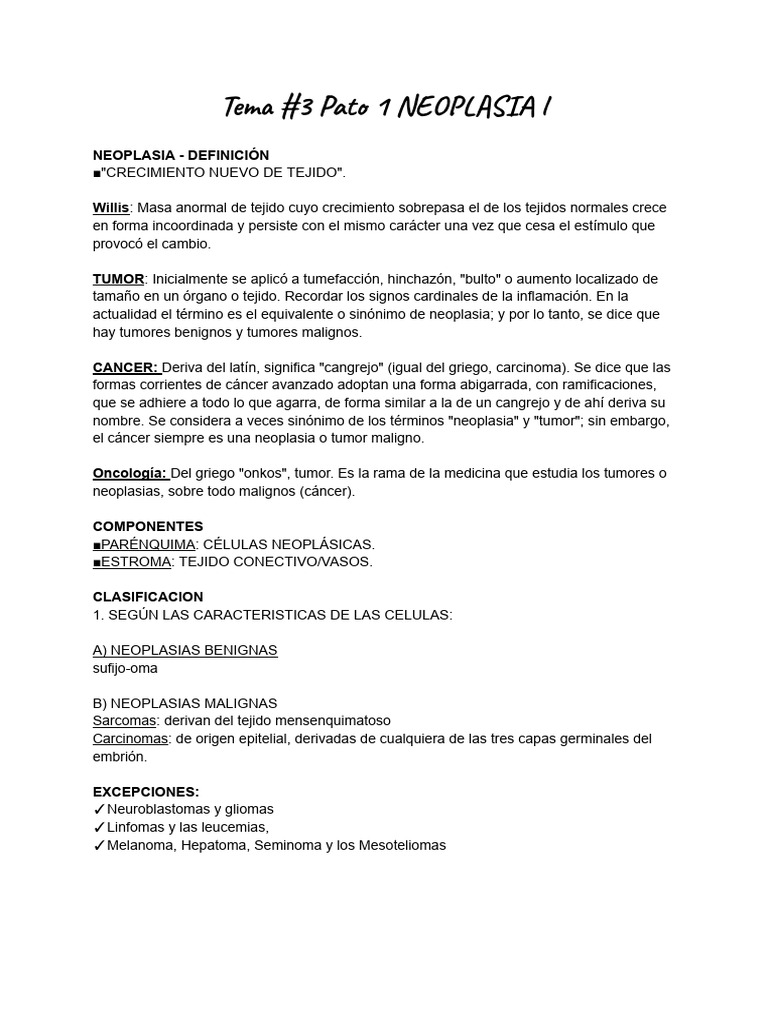 Neoplasia 1 | PDF | Cáncer | Neoplasias