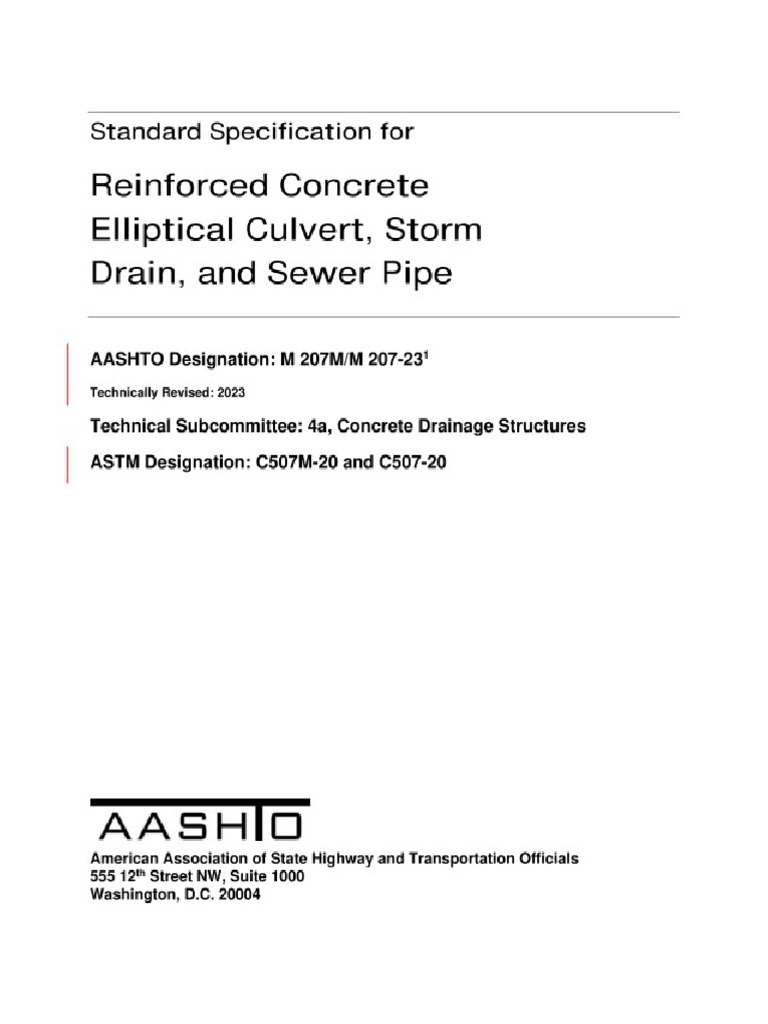 AASHTO M 207M M 207 23 Standard Specification For Reinforced Concrete | PDF