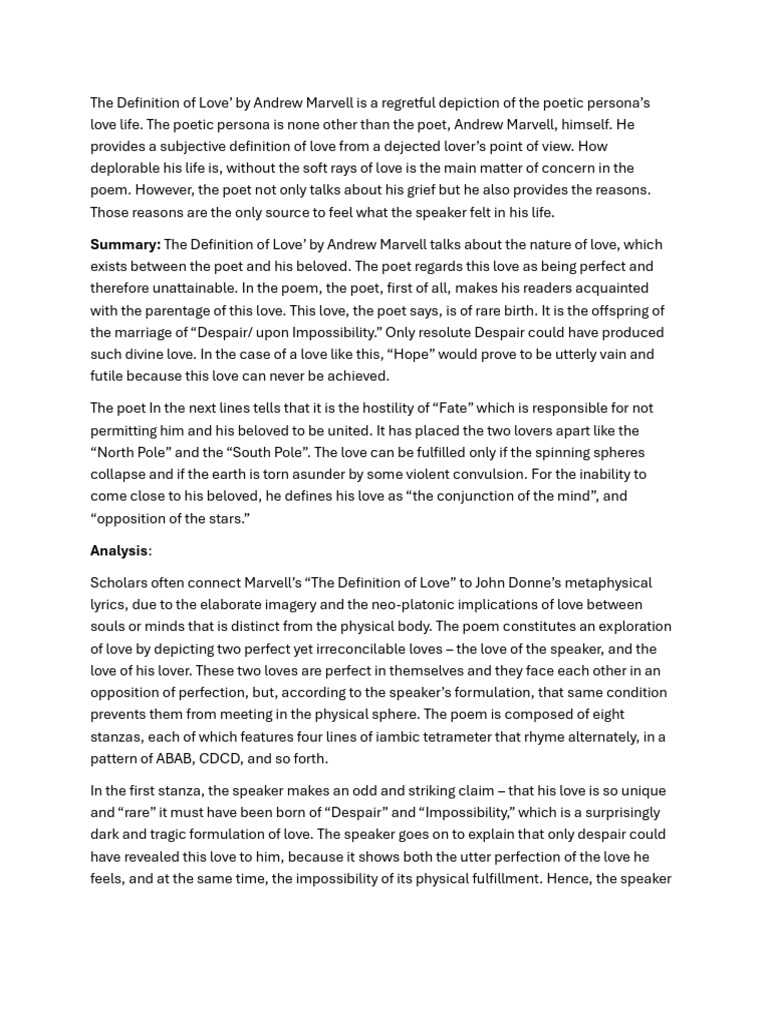 The definition of love | PDF | Poetry | Love