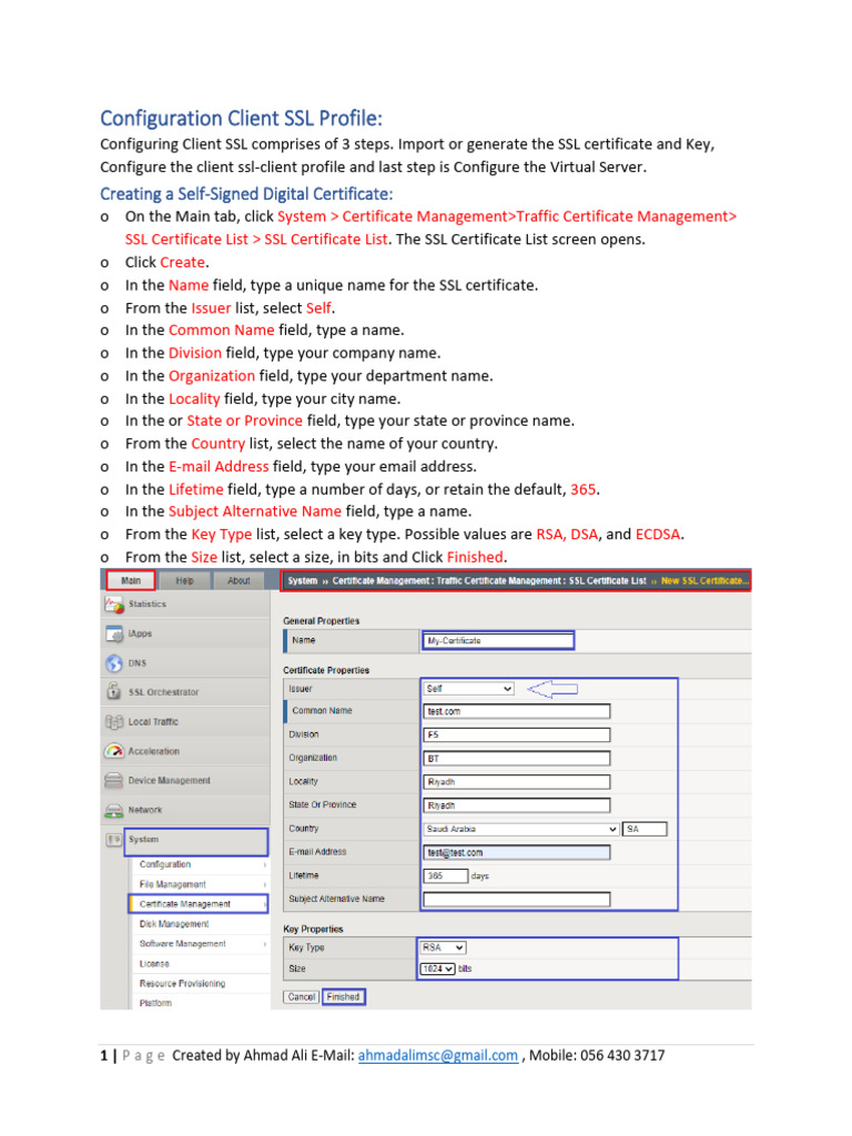 65-Client SSL Profile Lab | PDF | Transport Layer Security | Public Key Certificate