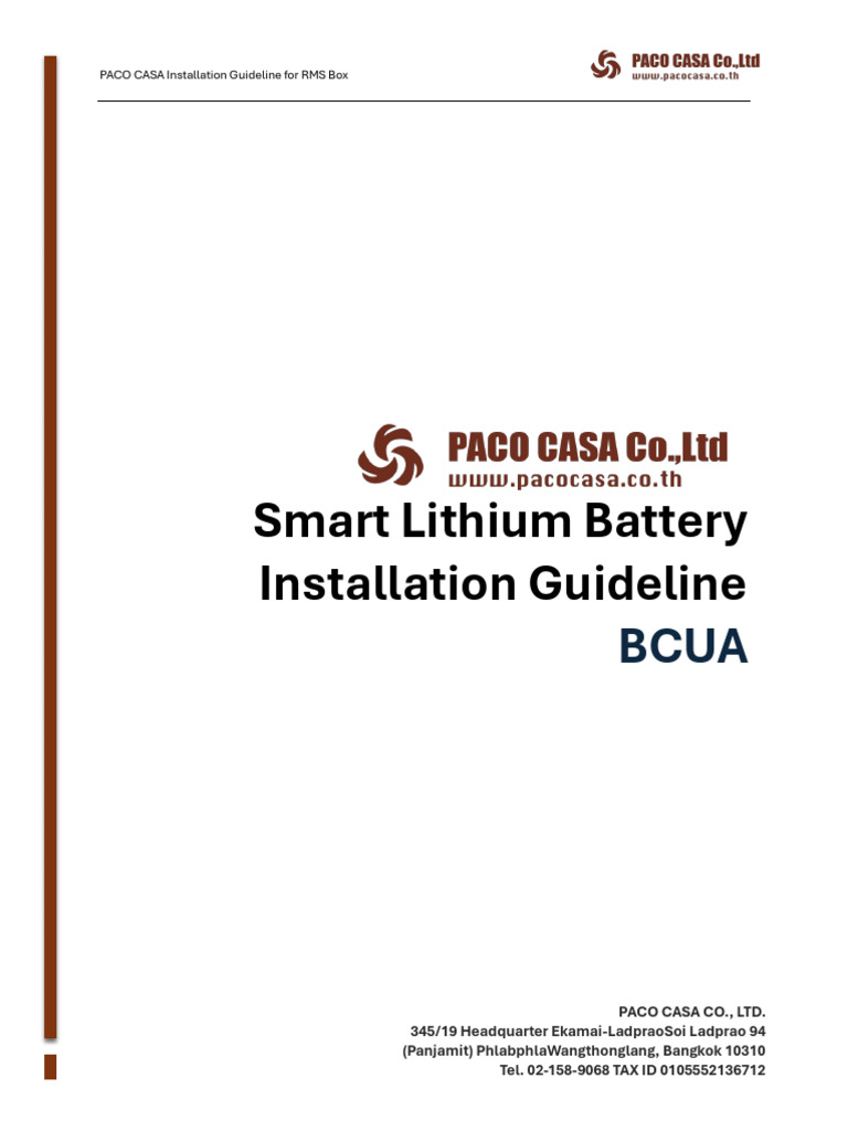 PACO CASA RMS Box Guideline For Installation | PDF