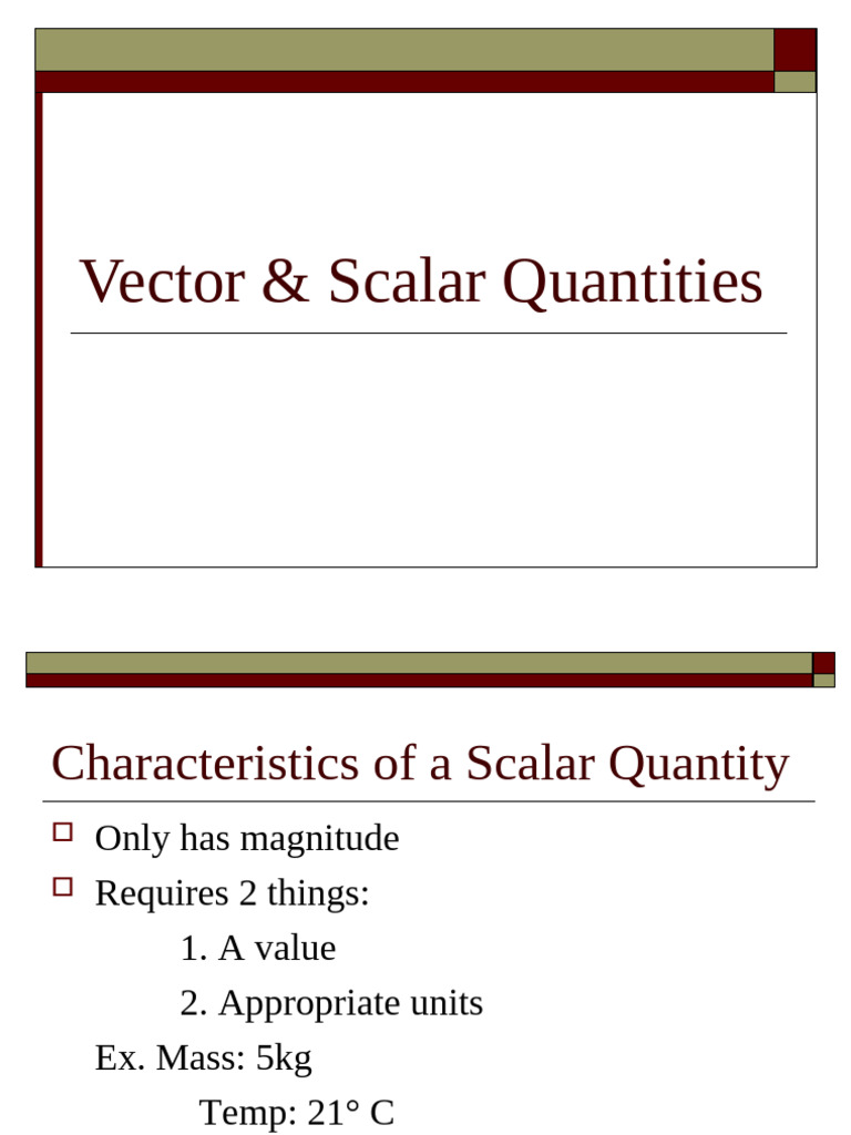 Vector_ScalarQuantitiesPPT | PDF | Euclidean Vector | Physics