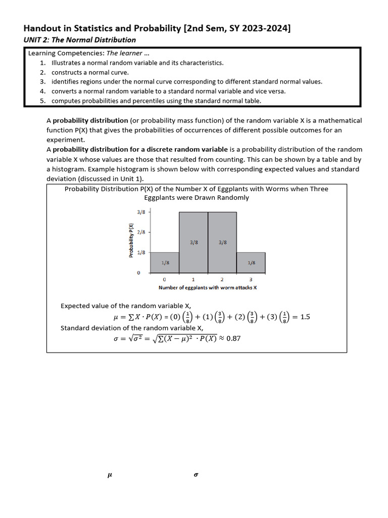 UNIT 2 Normal Distribution | PDF | Normal Distribution | Probability ...