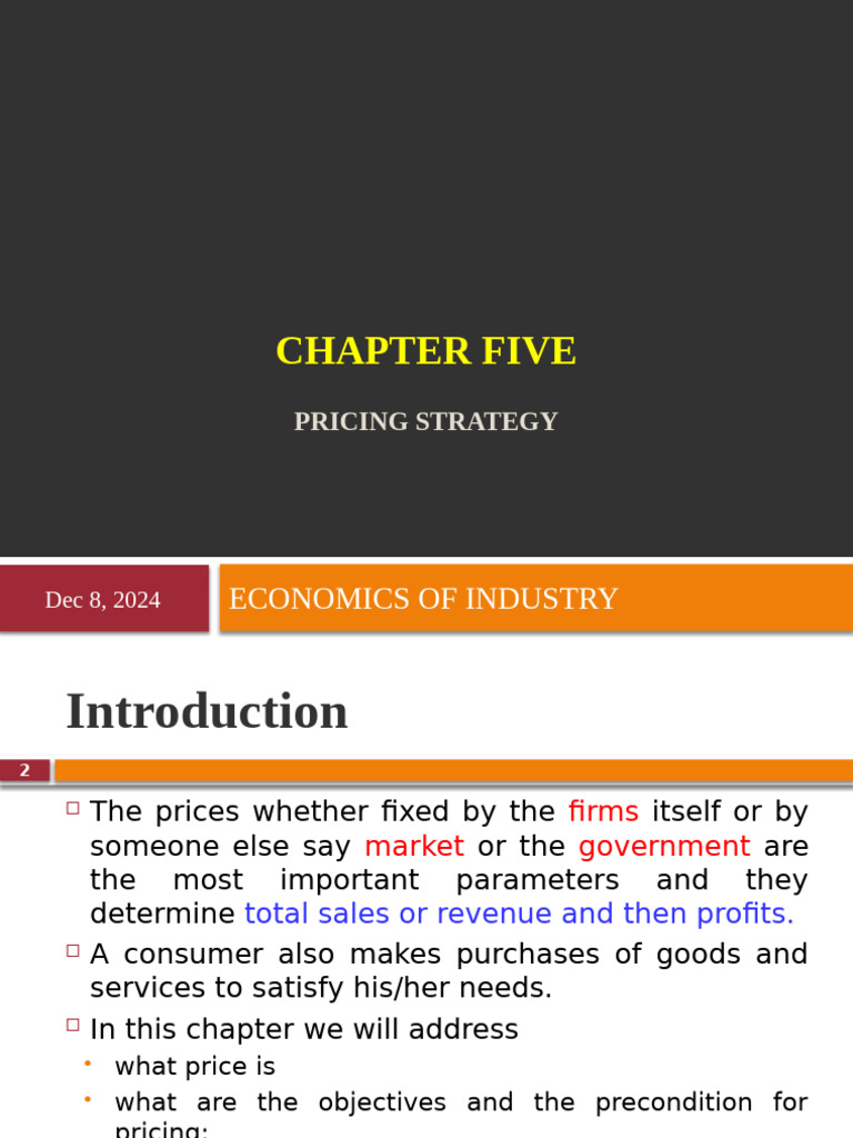CHAPTER FIVE | PDF | Pricing | Profit (Economics)