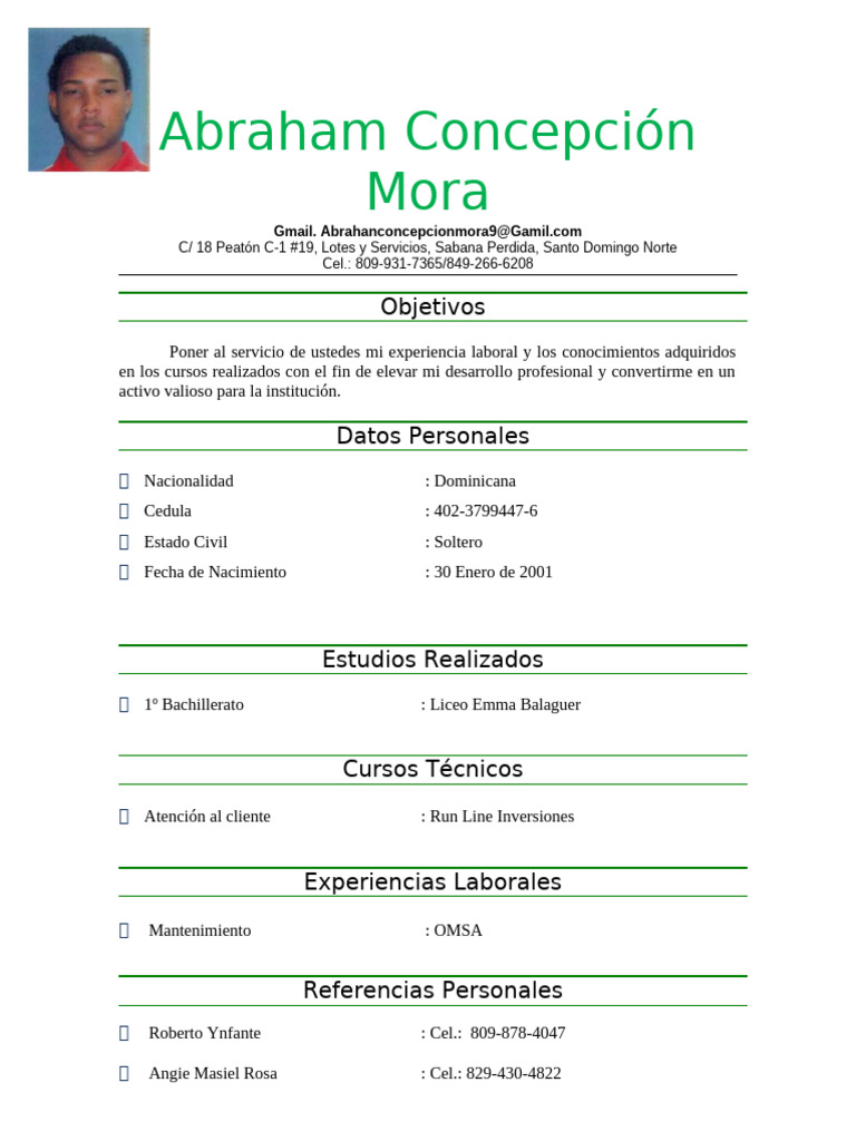 Abraham Concepción Mora C.V. | PDF