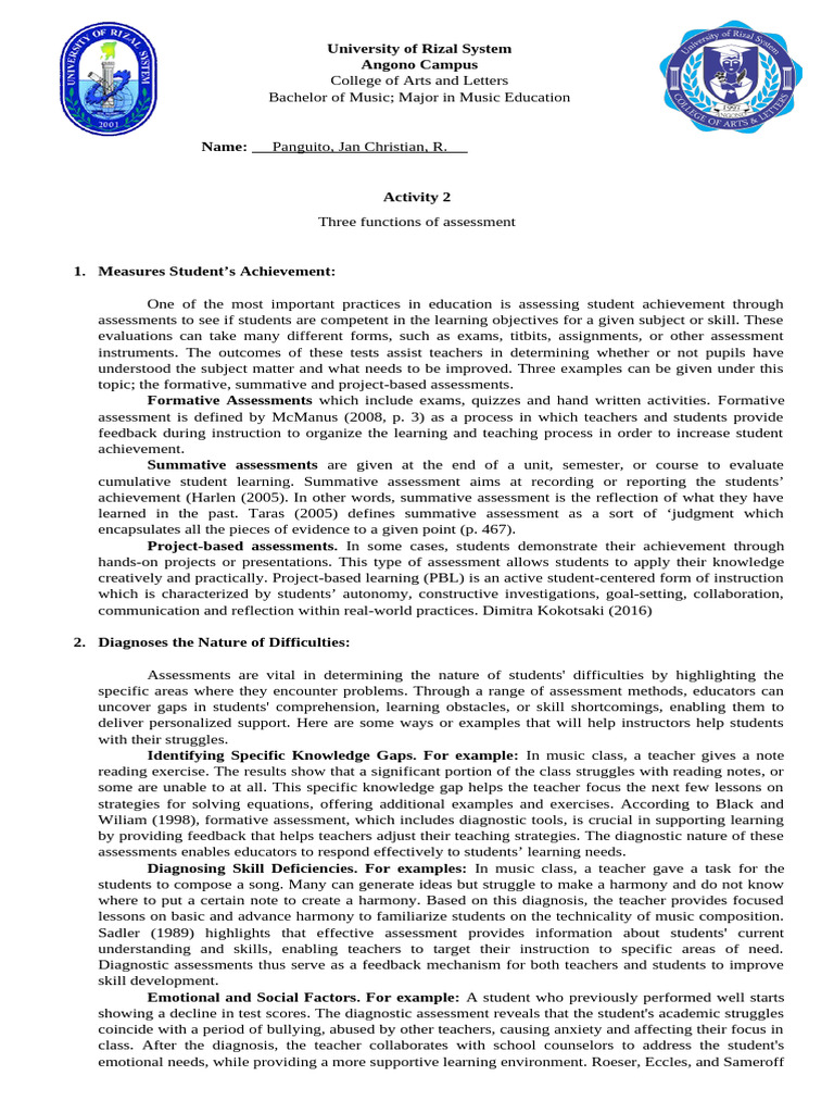 Activity 2 | PDF | Educational Assessment | Teachers